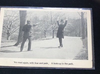 Antigue Crime Postcard “A Hold-up In The Park” c 1910. Gun | eBay
