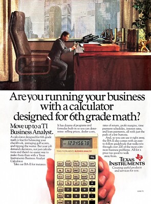 1986 TEXAS INSTRUMENTS CALCULATOR Genuine Vintage Print Ad T1 | eBay