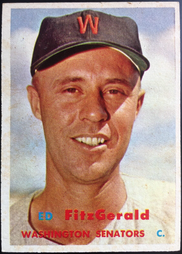 1957 Topps #367 ED FITZGERALD Washington Senators MLB baseball card EX ...