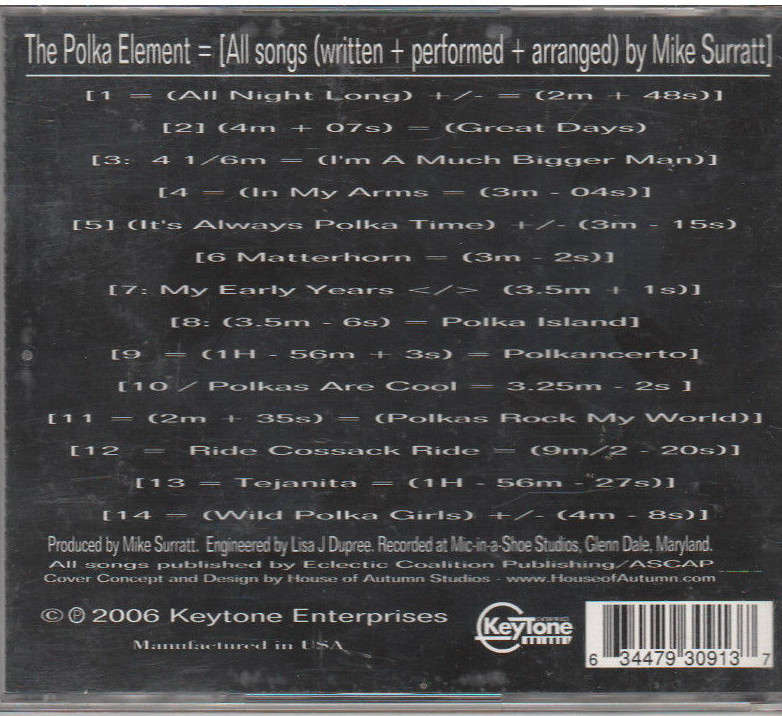 POLKA ELEMENT Mike Surratt (CD, 2006, Keytone Enterprises) | eBay