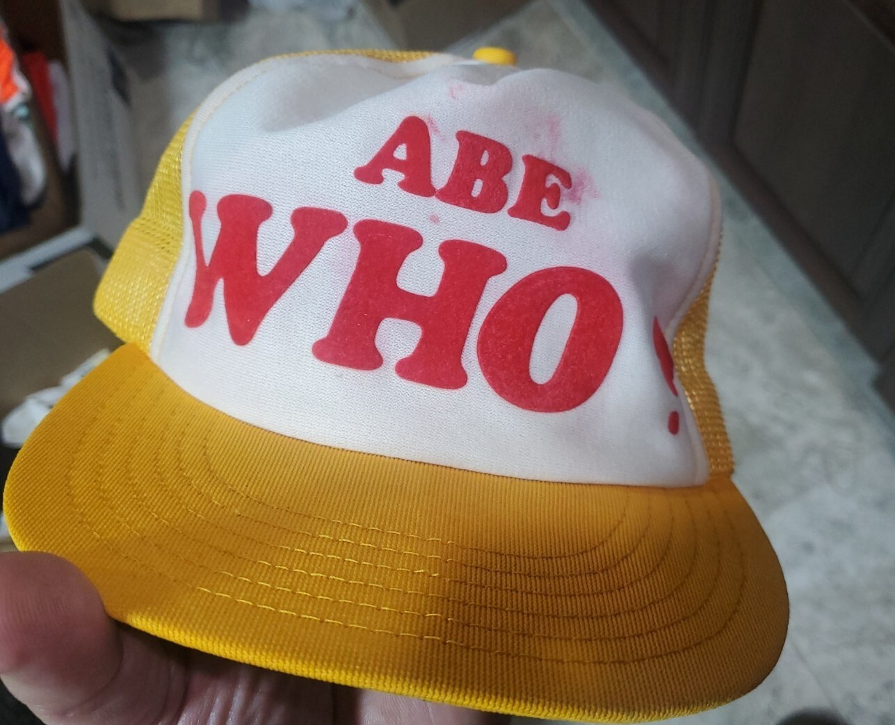 VINTAGE CHALLENGER CAPS "ABE WHO?" FUNNY TRUCKER SNAP… - Gem