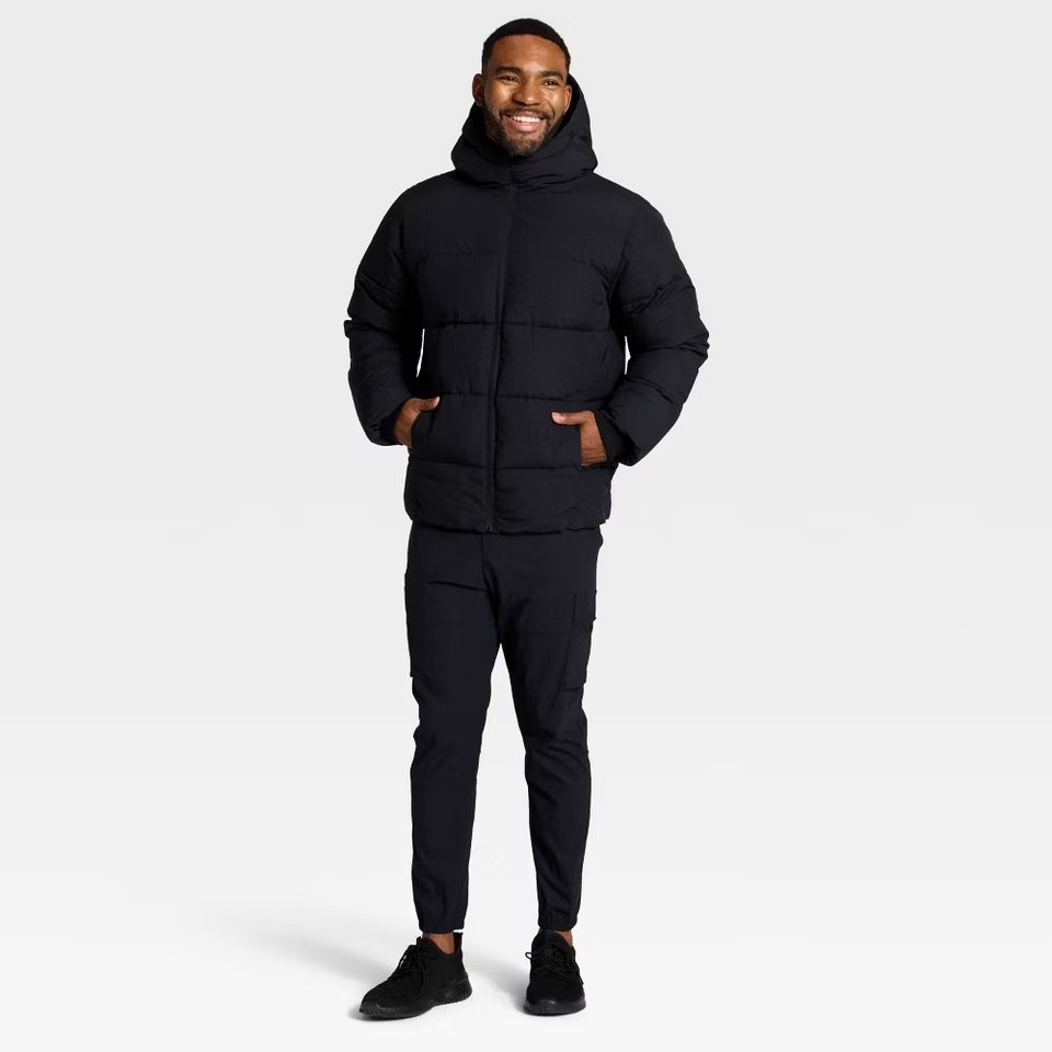 Men's Heavy Puffer Jacket - All In Motion Black L | eBay