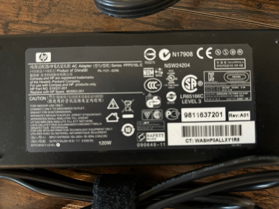 HP Laptop Power Cord AC Adapter Model N17908 Pre-Owned | eBay