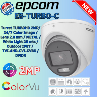 Epcom E8-TURBO-C Turret TURBOHD 2MP 24/7 Color Image Lens 2.8 mm ...