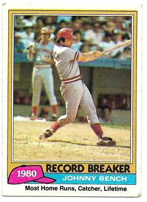 Johnny Bench 1981 Topps Record Breaker #201 Cincinnati Reds | eBay