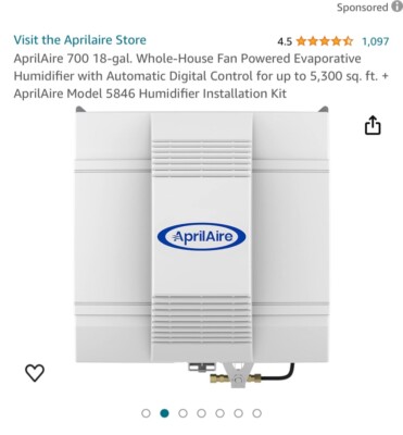 Aprilaire 700M Whole House Humidifier with Manual Control 686720704000 ...