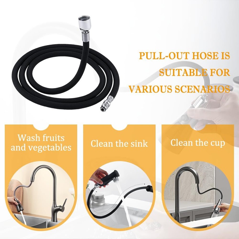 K-1219935-BC Hose Kit for Kohler Pull-Down Kitchen Faucet Pull-Out Hose ...