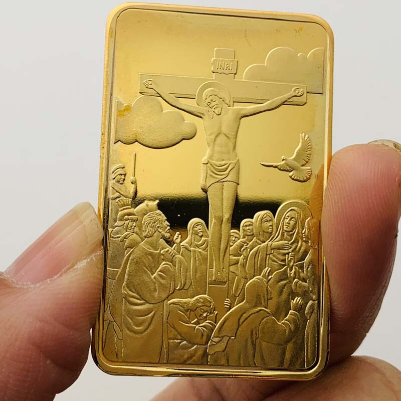 2X Christ God Bible Verse Faith Jesus Easter Commemorative Silver Gold ...