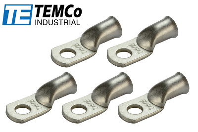 5 Lot 2 AWG 5/16" Hole Ring Terminal Lug Tin Plated Copper Uninsulated ...