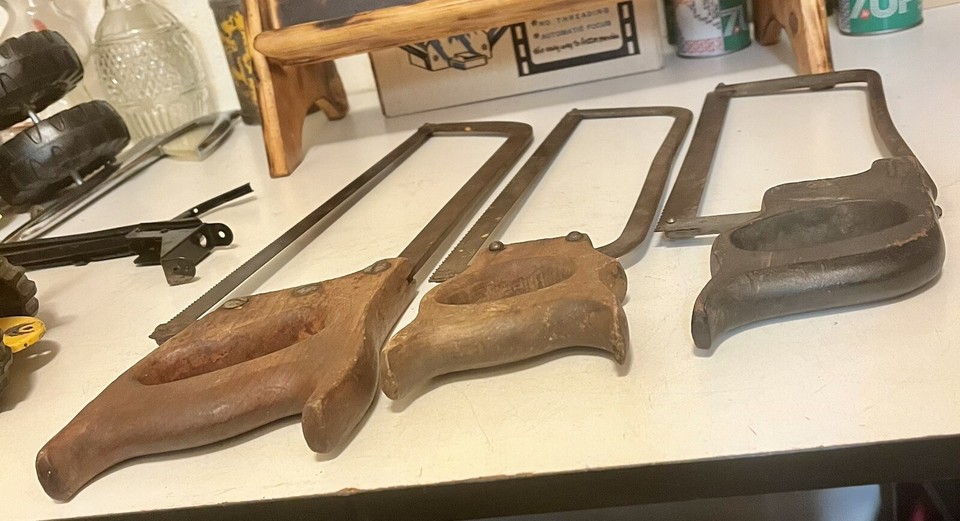 Lot Of 3 Vintage Cast Steel Hack Saw, Vintage Meat & Bone Saw | eBay