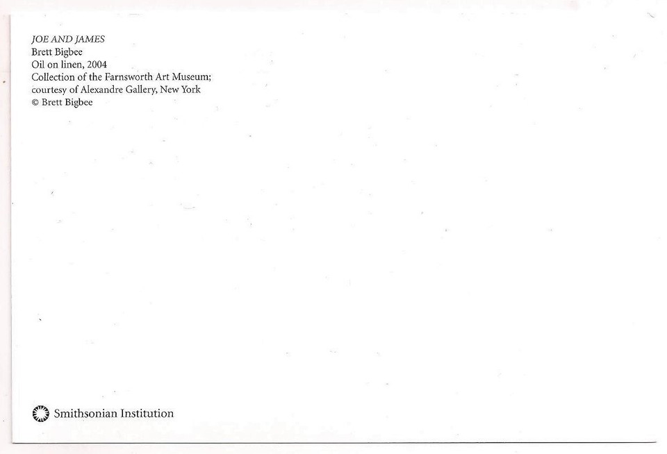 BRETT BIGBEE Artist Postcard JOE AND JAMES Farnsworth Art Museum ...