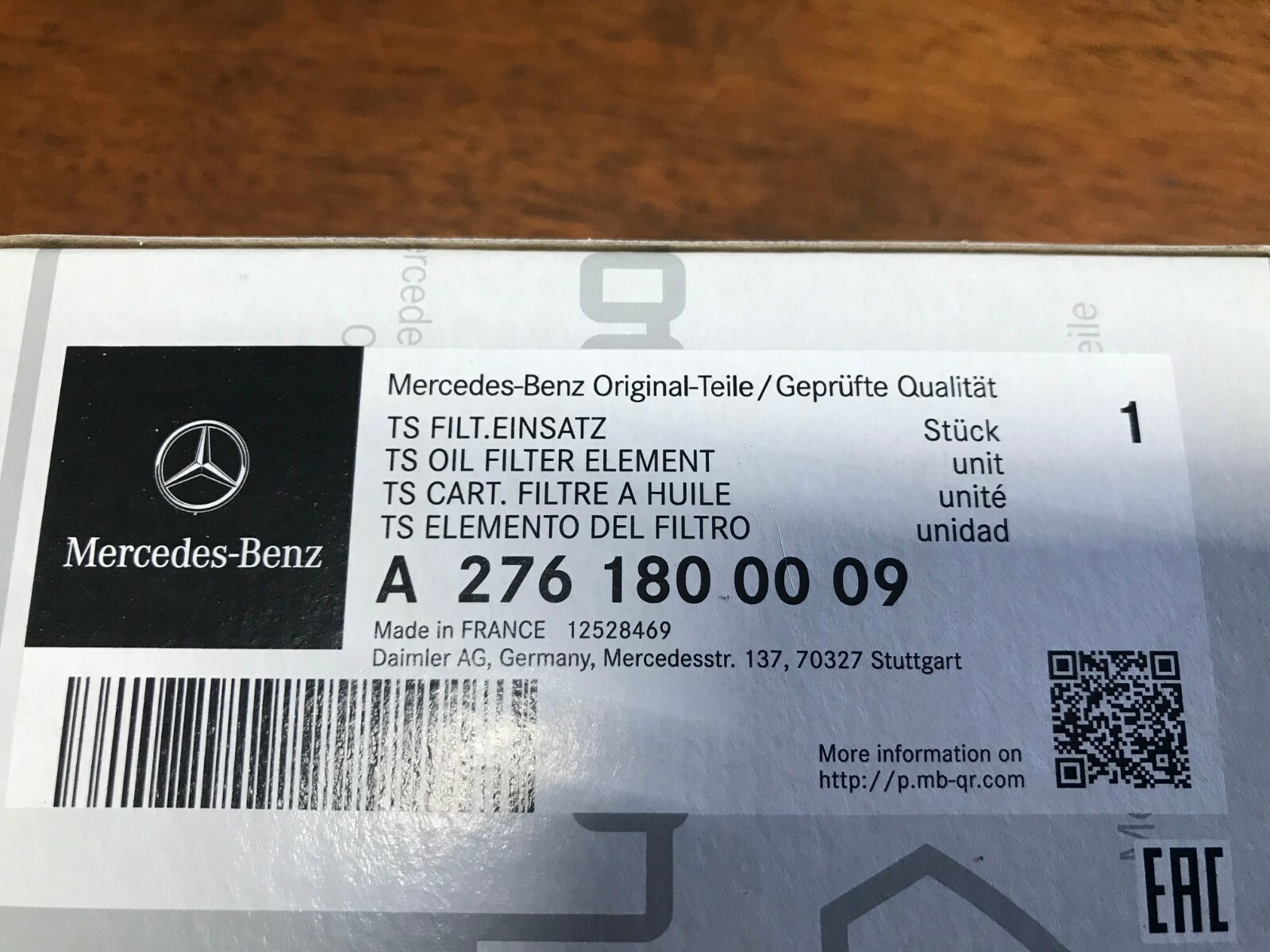 4x MERCEDES BENZ A2761800009 Engine Oil Filter Genuine for sale online ...