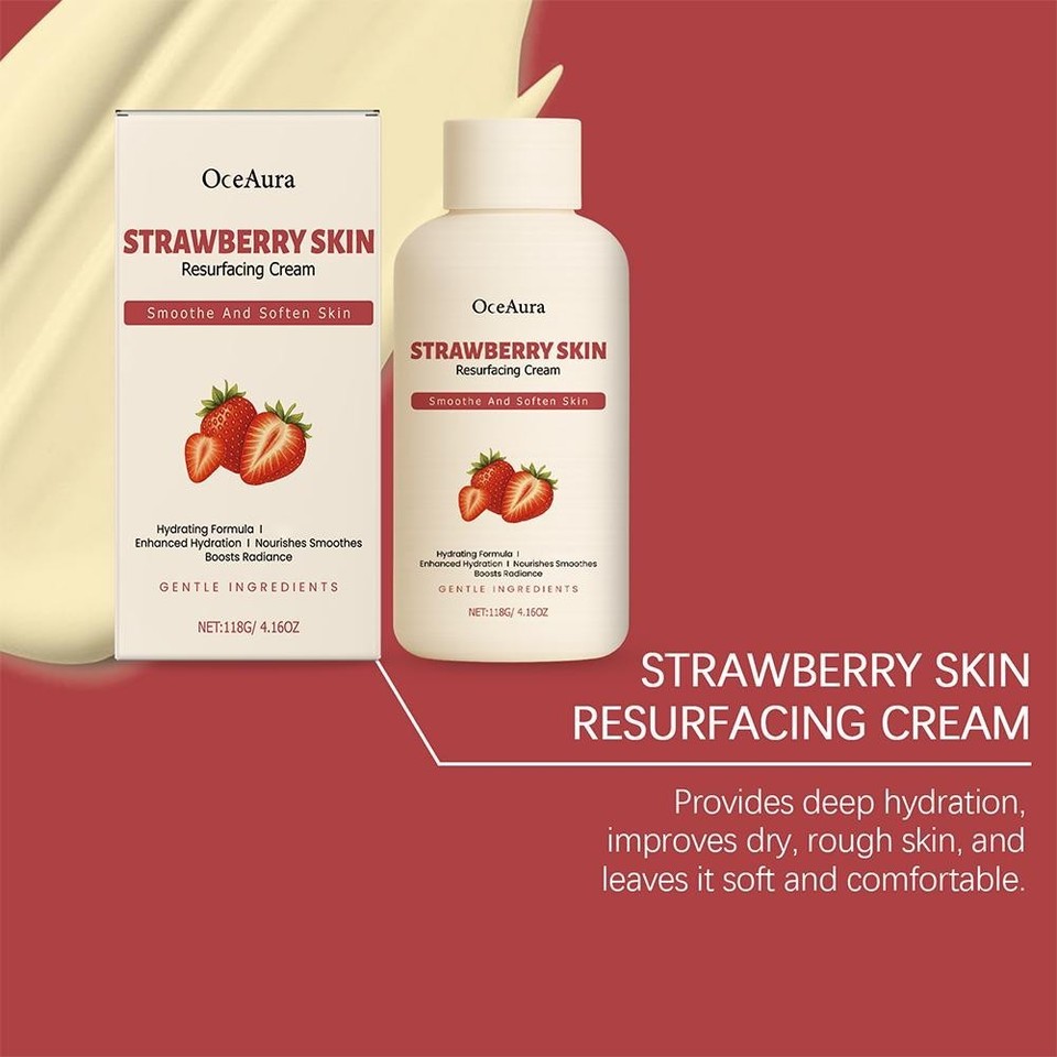 Strawberry Skin Resurfacing Cream, Strawberry Extract Body Exfoliating ...