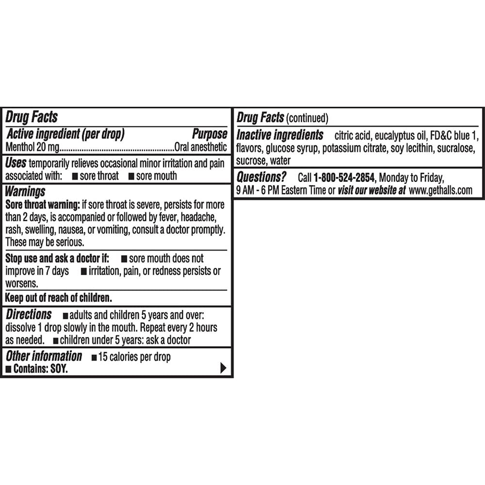 HALLS Relief Max Strength Extra Strong Menthol Throat Drops, 20 Packs ...