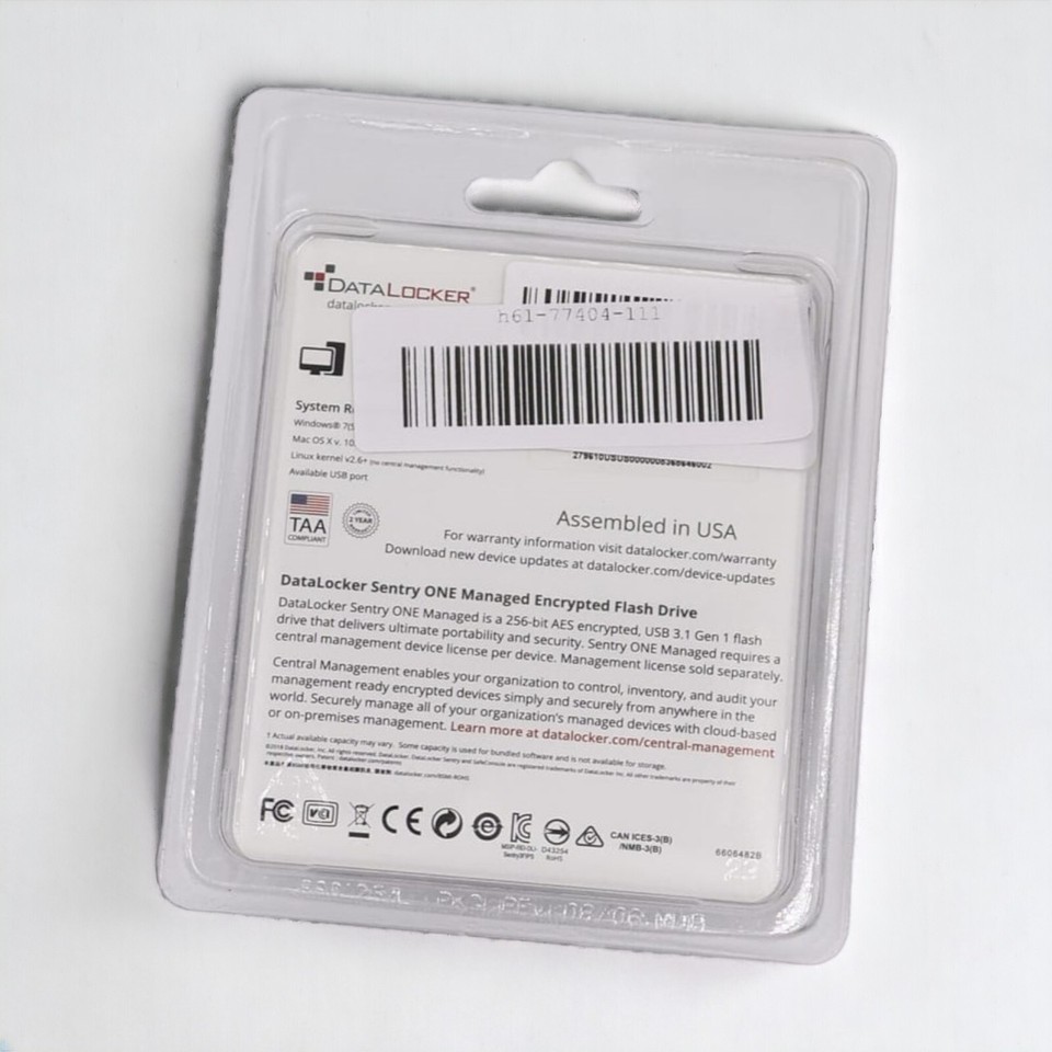 DataLocker Sentry ONE 64GB USB 3.1 Encrypted Managed Flash Drive | eBay