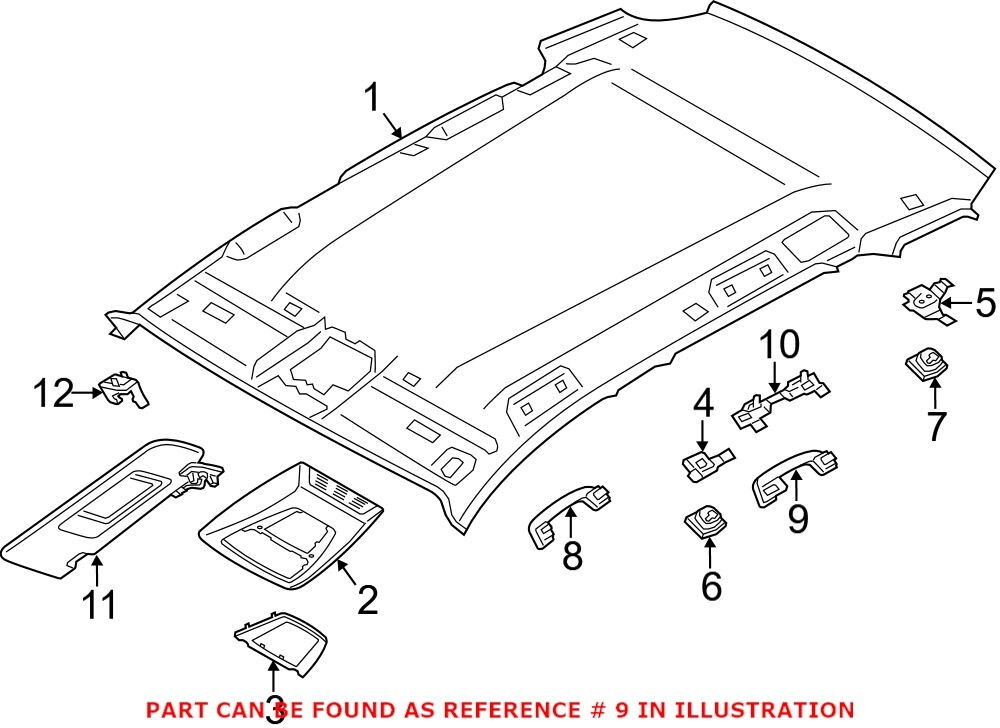 Genuine OEM Rear Passenger Right Interior Grab Bar For BMW 51167464442 ...