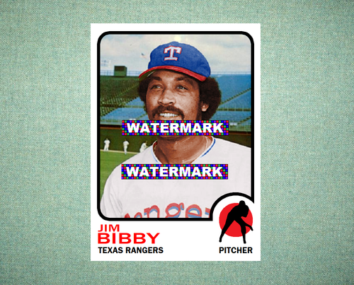 Jim Bibby Texas Rangers 1973 Style Custom Baseball Art Card | eBay
