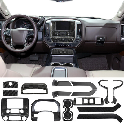 Interior Decoration Cover Trim Kit For Chevy Silverado GMC Sierra 14-17 ...