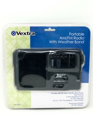 Vextra Portable AM/FM Radio with Weather Band VR4181W | eBay