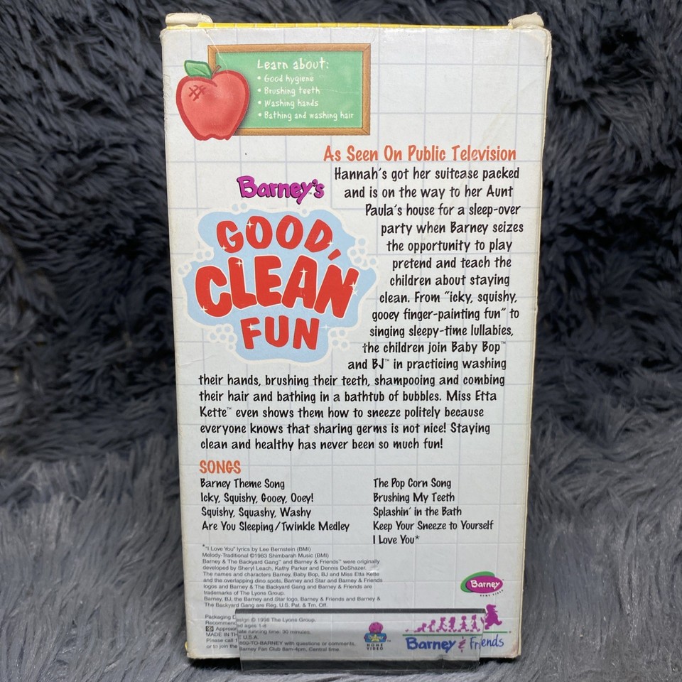 Barney & Friends Good Clean Fun VHS Tape 1998 Video PBS Kids RARE ...