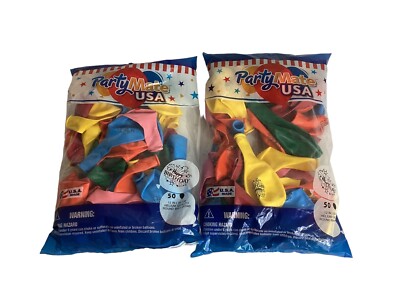 50 PK Party Mate USA 12" Latex Balloons HAPPY BIRTHDAY Helium Quality 2 ...