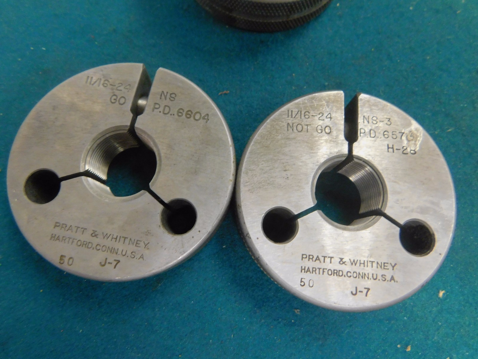 Hanson Whitney USA Go No Go Thread Ring Gage Set 11/16"-24 NS-3 | eBay