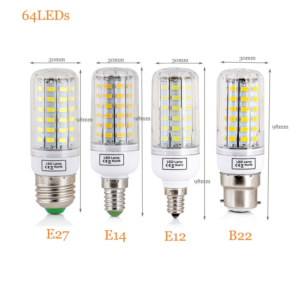 E27 E14 E12 B22 LED Corn Bulb 5730SMD Light Corn Lamp Incandescent 20W ...