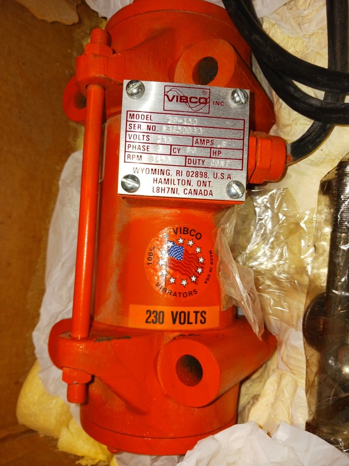 New Vibco Electric Vibrator 230 VAC 3 Phase 3450 RPM 130-250 Force Lbs ...