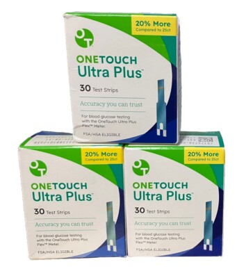 One Touch Ultra *Plus Test Strips~90 Count~Exp~6/24~8/24~$17.99~Free ...