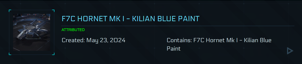 Star Citizen F7C Mk 1 Kilian Blue Paint | eBay UK