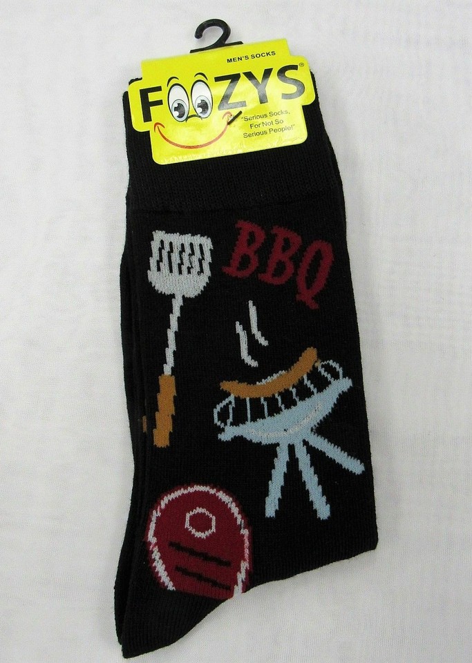 BBQ Grill Barbecue Raw Meat Steak Chef Cook Spatula 2 Pairs Foozy Socks ...