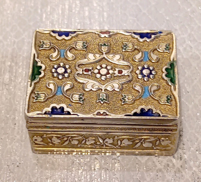 Solid Silver and Enamel Russian Pill Box, Great Quality, Hallmarked. | eBay