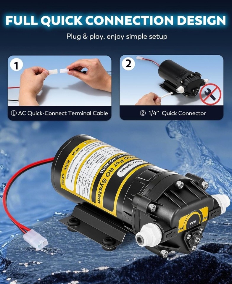 200GPD Booster Pump for RO System Complete Kit Suitable for Home ...