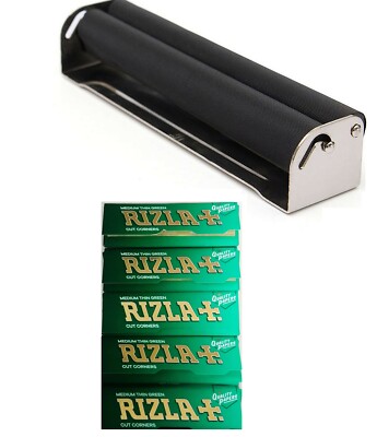 CIGARETTE ROLLING MACHINE PLUS 5 PACK OF GREEN RIZLA PAPERS | eBay