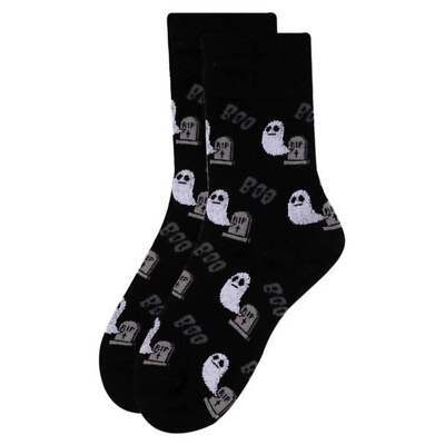 Women's Halloween Socks Black Ghost Socks Halloween Boo Idea Gift for ...