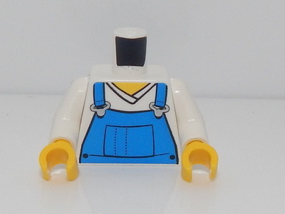 Lego Minifigure Torso Overalls Blue Over V-Neck Shirt T17 | eBay