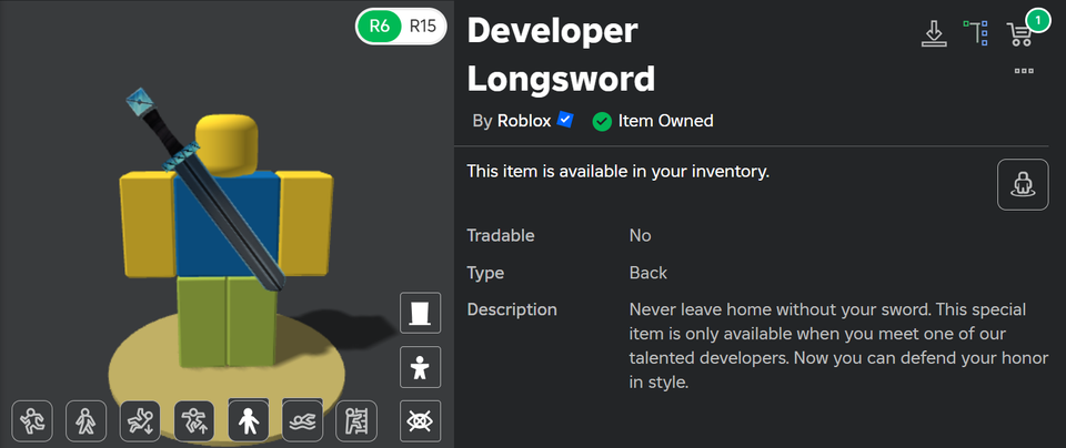 ROBLOX OG Employee Admin Toy Code Developer Longsword‼️ *Sent FAST in ...
