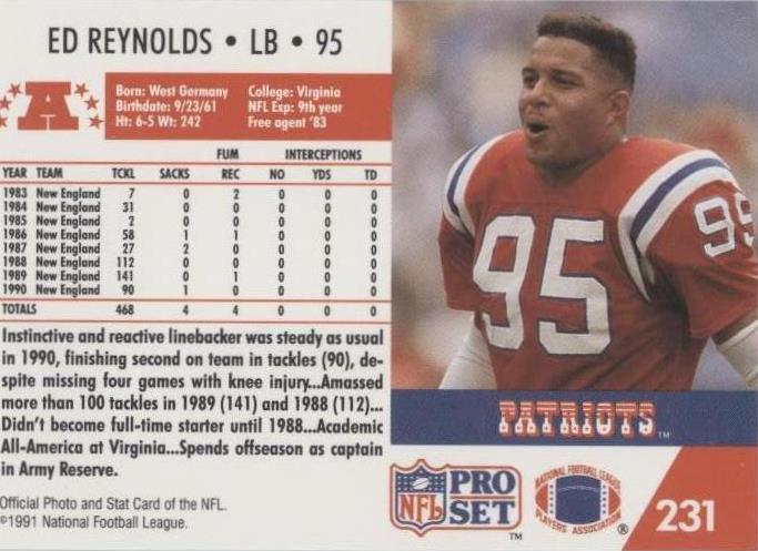 1991 Pro Set Ed Reynolds #231 for sale | eBay