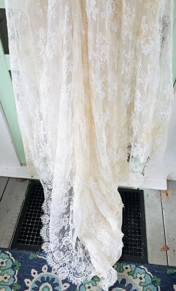 Vintage 1950s Corpse Ghost Bride Wedding Gown & Veil Halloween Costume ...