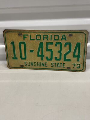 VINTAGE OBSOLETE EXPIRED 1973 FLORIDA VEHICLE TAG | eBay