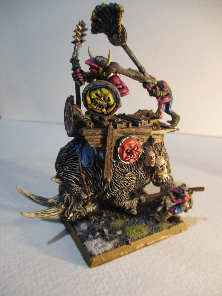 Warhammer old world Gnoblar Head Honcho on a Rhinox - Ogre Army | eBay