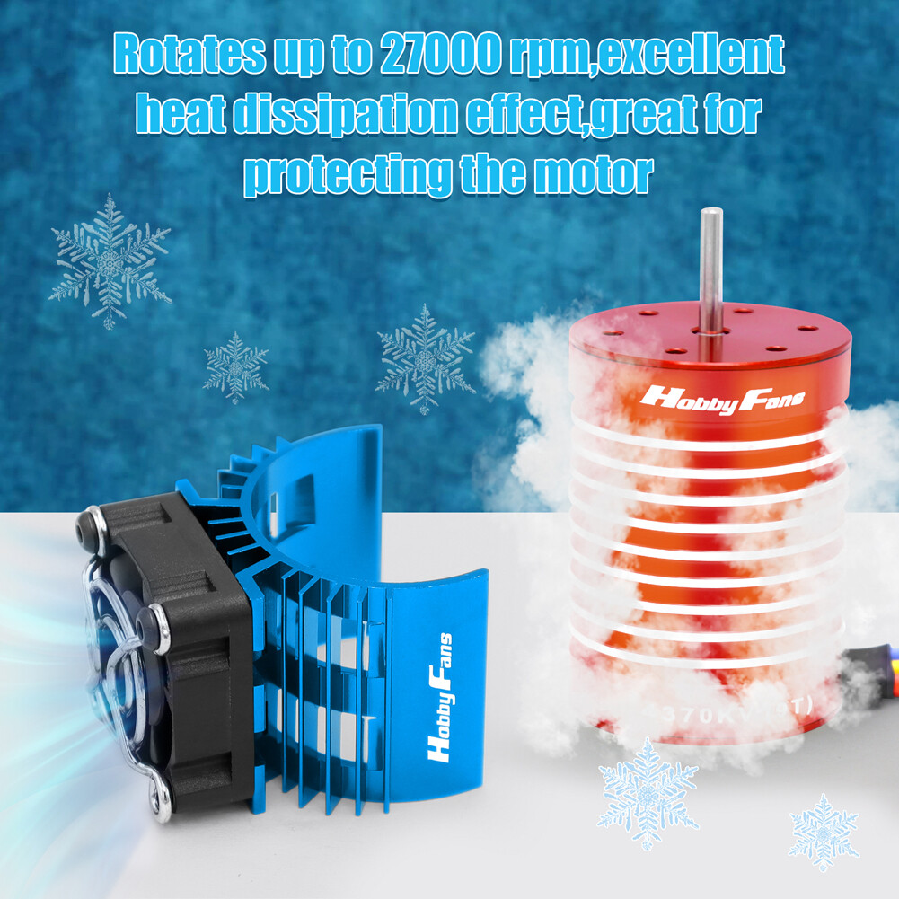 5-6V Motor Radiator with Cooling Fans RC Motor Heatsink for 1/8 1/10 1/ ...