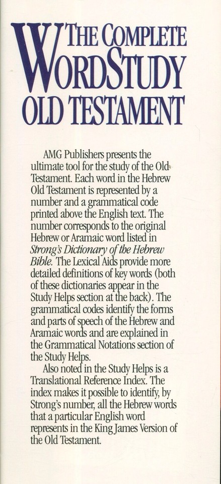 The Complete Word Study Old Testament [Word Study Series] HB 1994 KJV ...