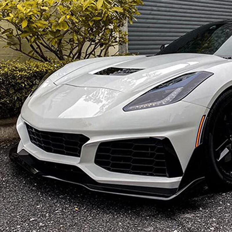 Glossy Black Front Bumper Lip Splitter For 2014-2019 Corvette C7 STG ...