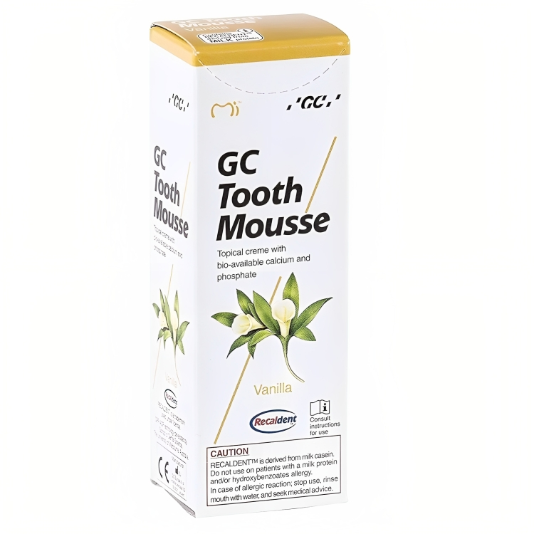 GC Tooth Mousse Vanilla Flavor Topical Tooth Cream with Recaldent 40gm ...