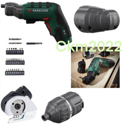 Parkside Cordless Screwdriver With 4 Different Attachments + 26 bits ...