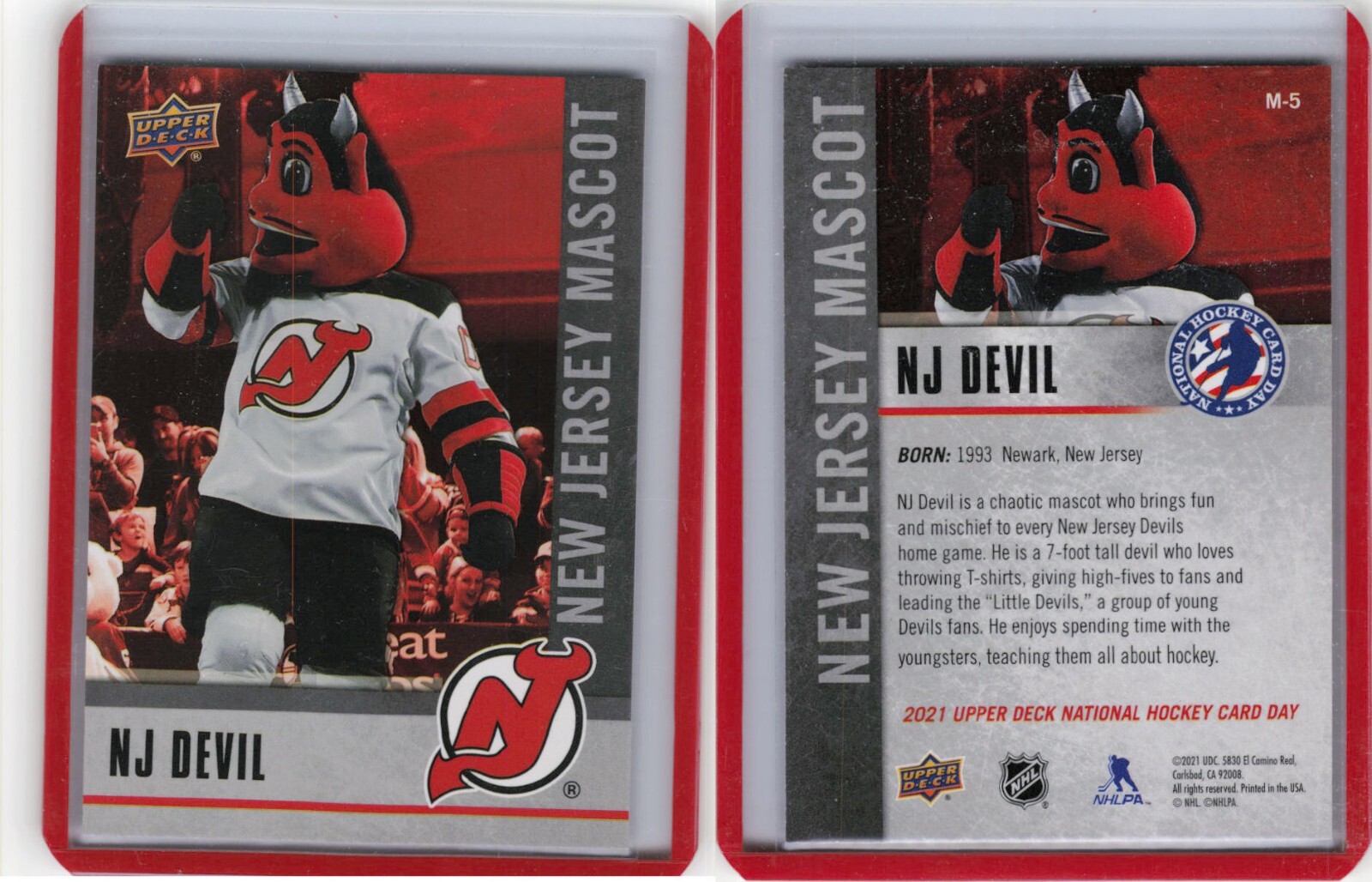 20/21 2021 Upper Deck Hockey Card Day Mascots #5 NJ Devil New Jersey ...