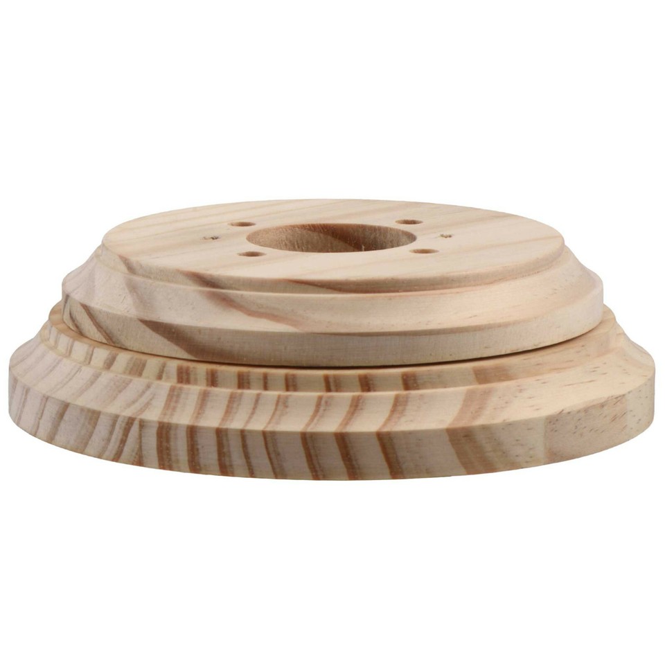 Round Wood Pine Plinth 112 & 134mm Dia. Rose Surface Pattress Ceiling ...
