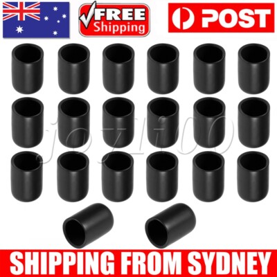 20Pieces Round PVC End Caps Black Screw Thread Cover 12mm Diameter ...