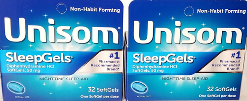 Unisom Nighttime Sleep-Aid SoftGels - 2 Pack, 50 mg - Exp.043024 - Free ...